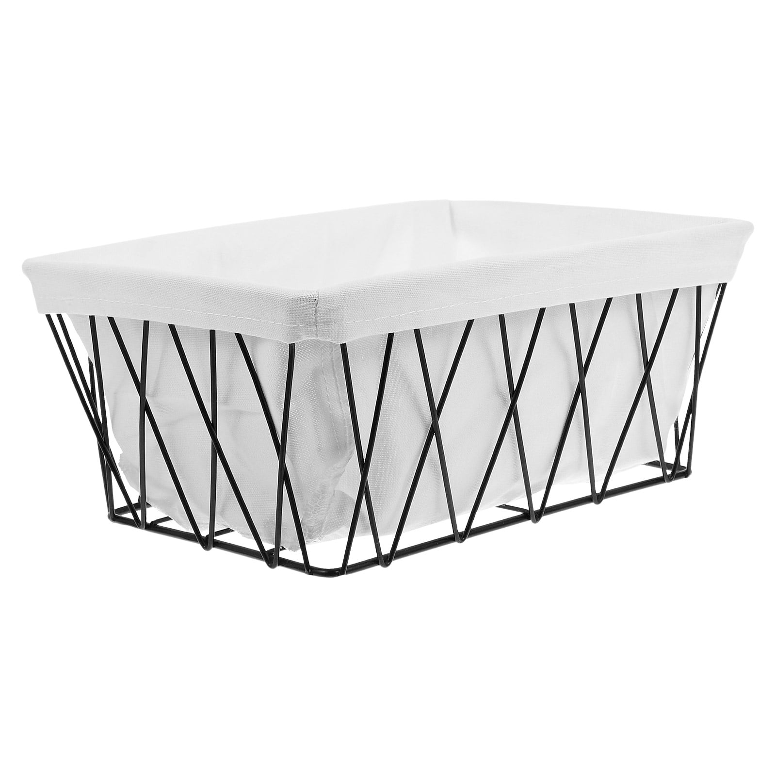 SOPOTUTU Sleek Metal Wire Bathroom Organizer Basket with Cotton Liner ...