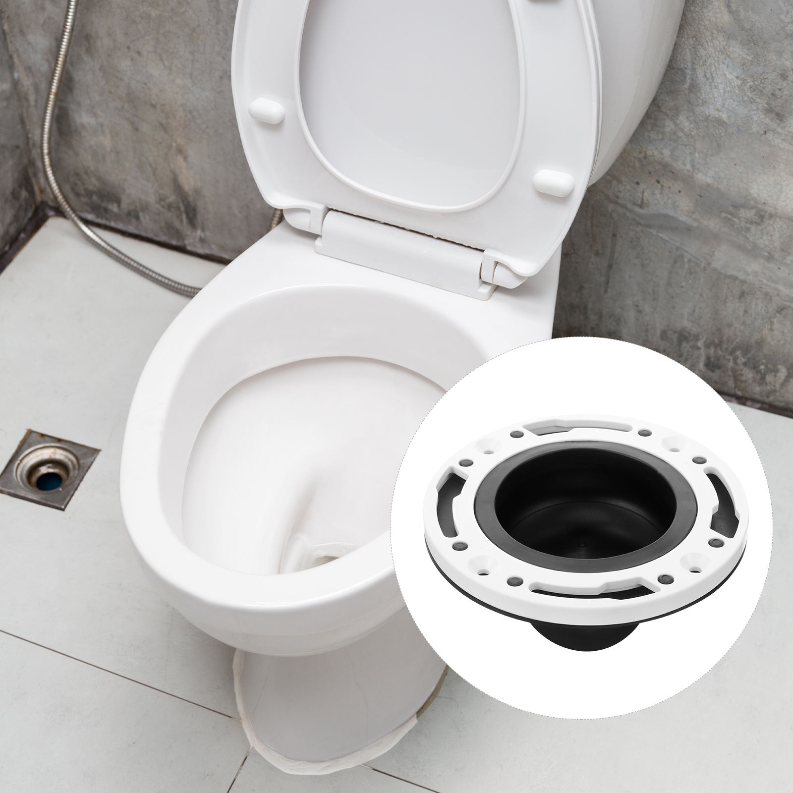 SOPOTUTU Modern Sleek Design Toilet Flange 1Pack Leak Prevention Black ...
