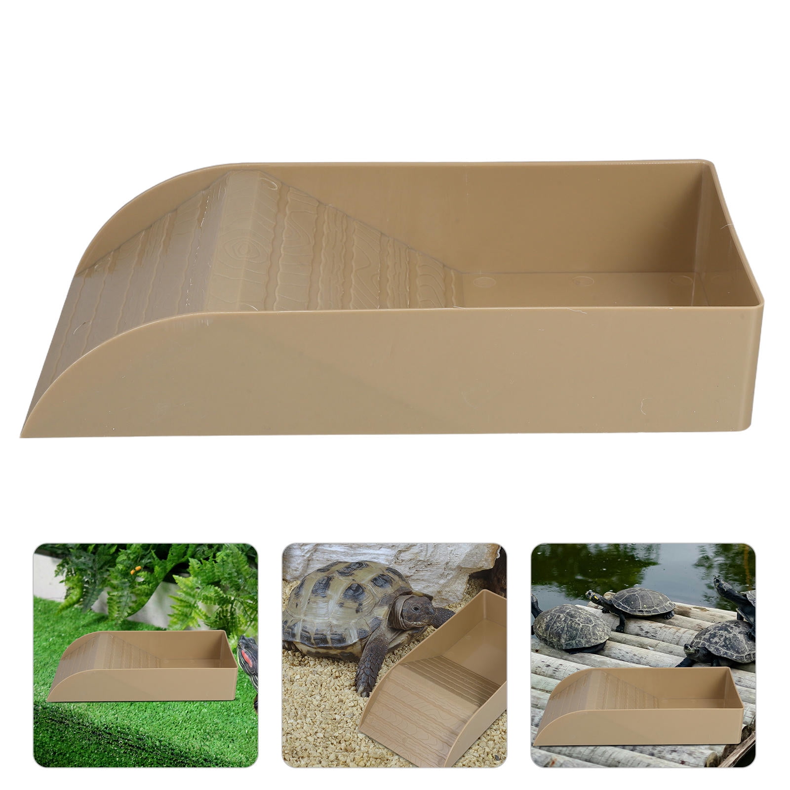 SOPOTUTU Reptile Climbing and Feeding Dish with Tortoise Bathing Pool ...
