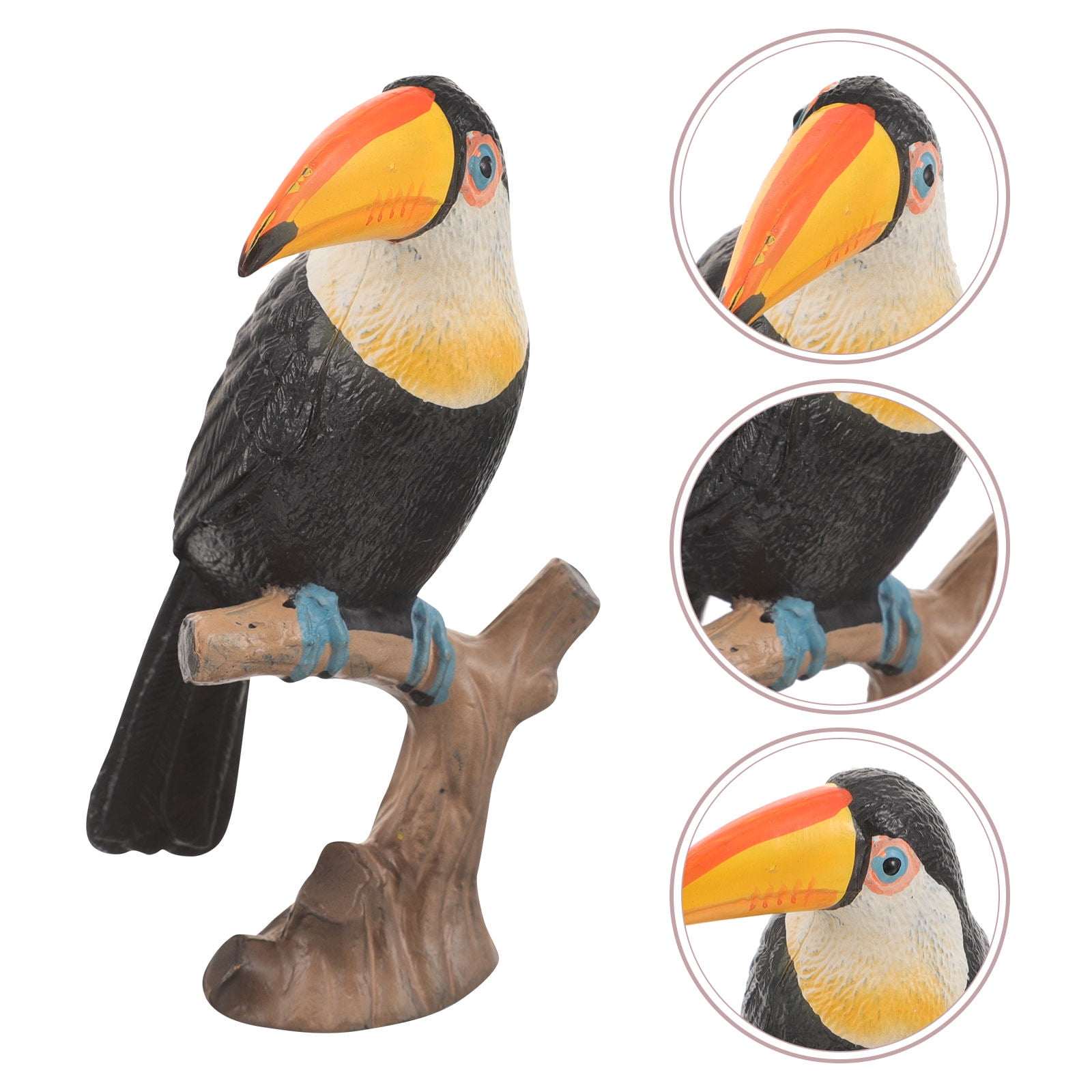 SOPOTUTU Toucan Shaped Realistic Bird Model Assorted Colors Home Decor and Educational Prop 1Pcs ...