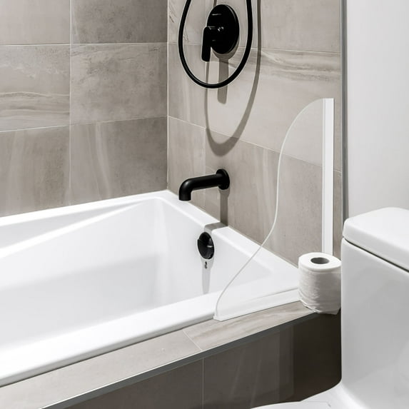 SOPOTUTU Transparent Bathtub Splash Guard for Corners Made of Acrylic ...