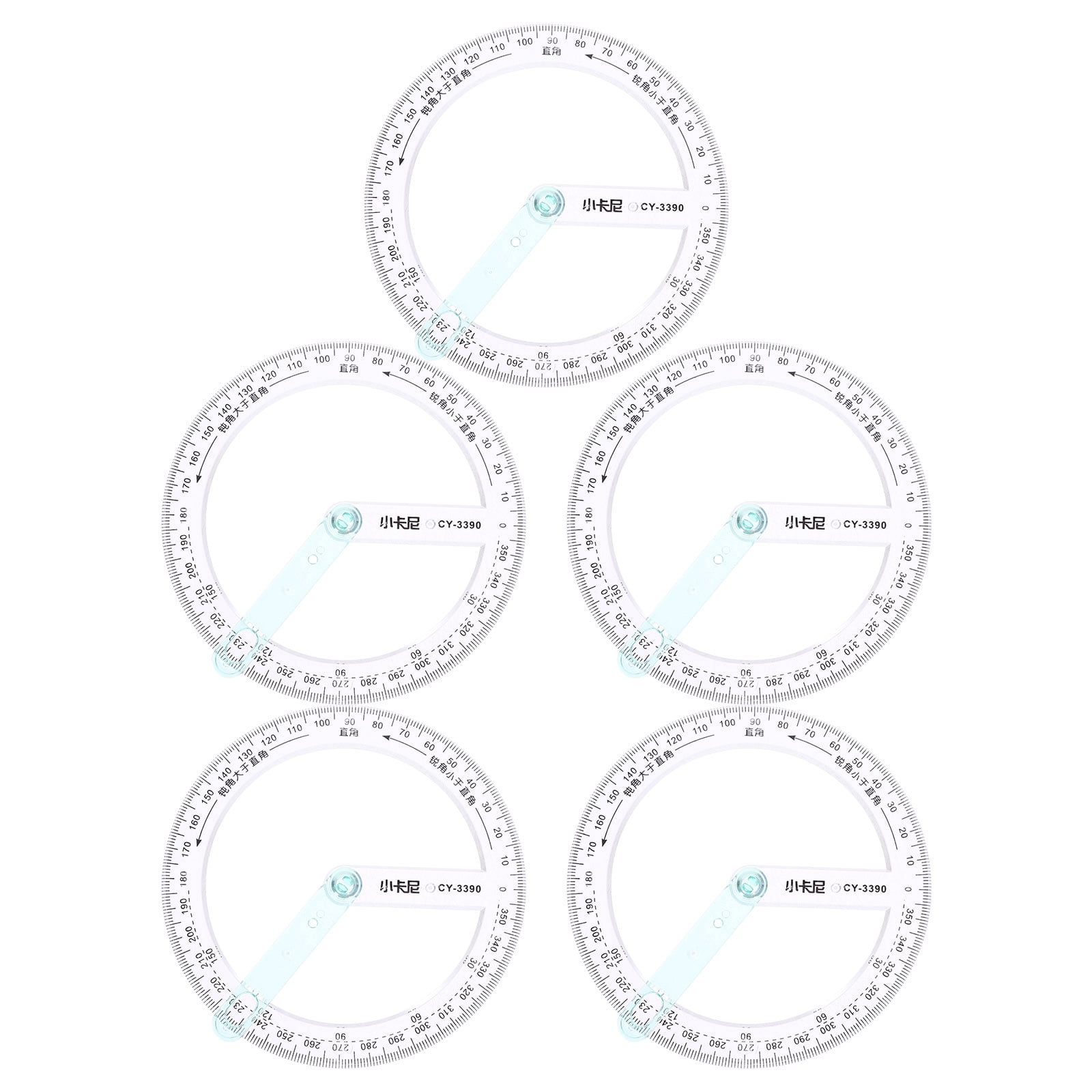 SOPOTUTU 5Pcs Multi Function Transparent Plastic Protractor Tool for ...