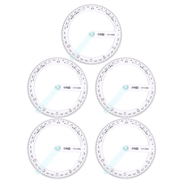 SOPOTUTU 5Pcs Multi Function Transparent Plastic Protractor Tool for ...