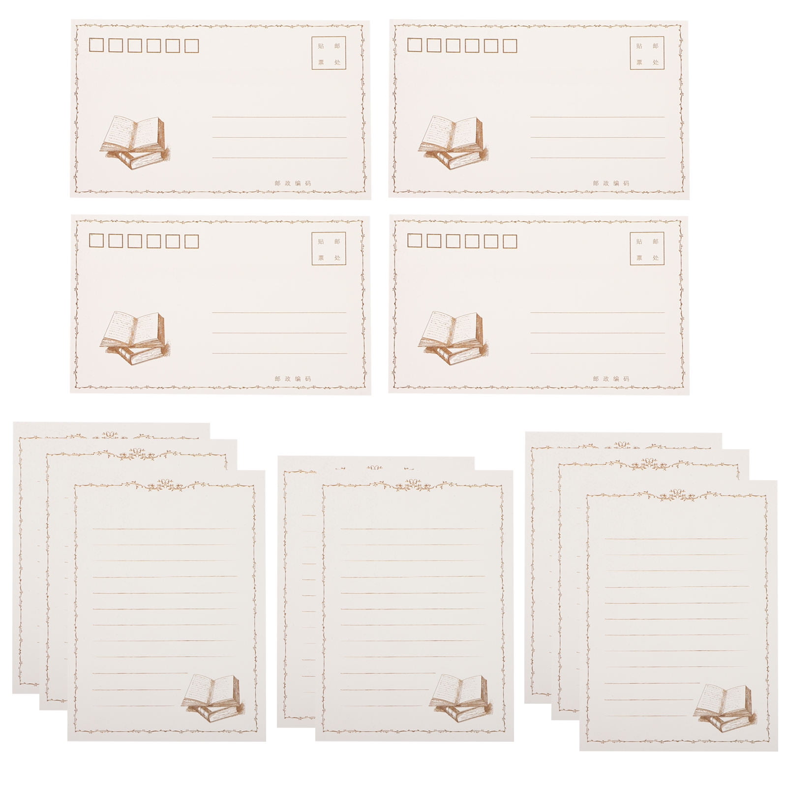SOPOTUTU Vintage Style Writing Paper Pack for Writing Use White Thick ...