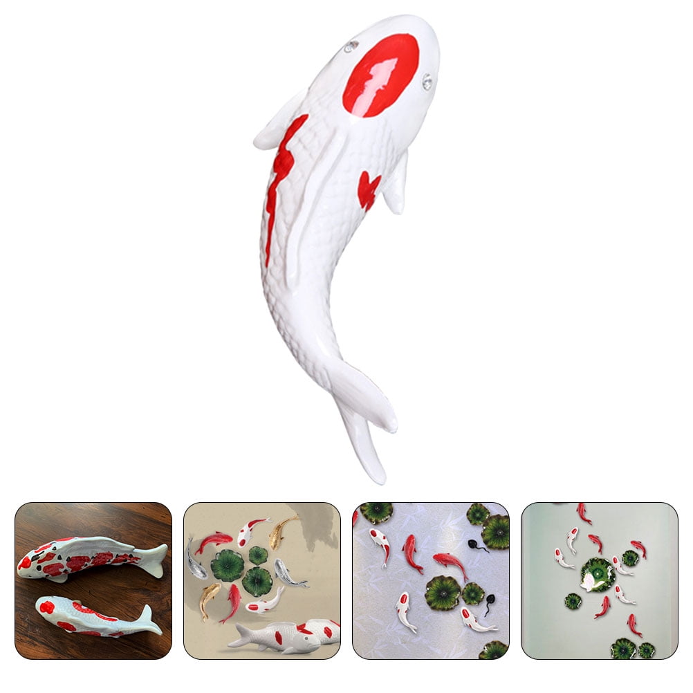 SOPOTUTU Resin Fish Sculpture Wall Art Coastal Decor for Living Room ...