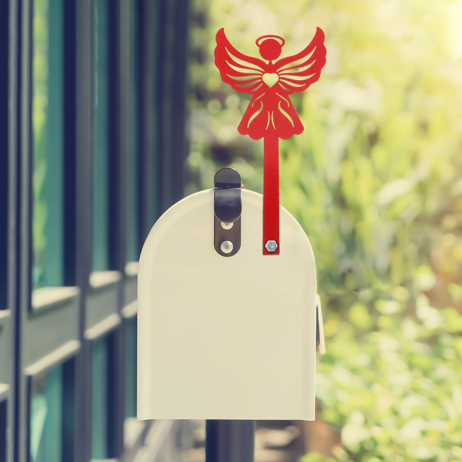 SOPOTUTU Red Mailbox Flag Set of 1 Iron Mailbox Signal Flag for Outdoor ...