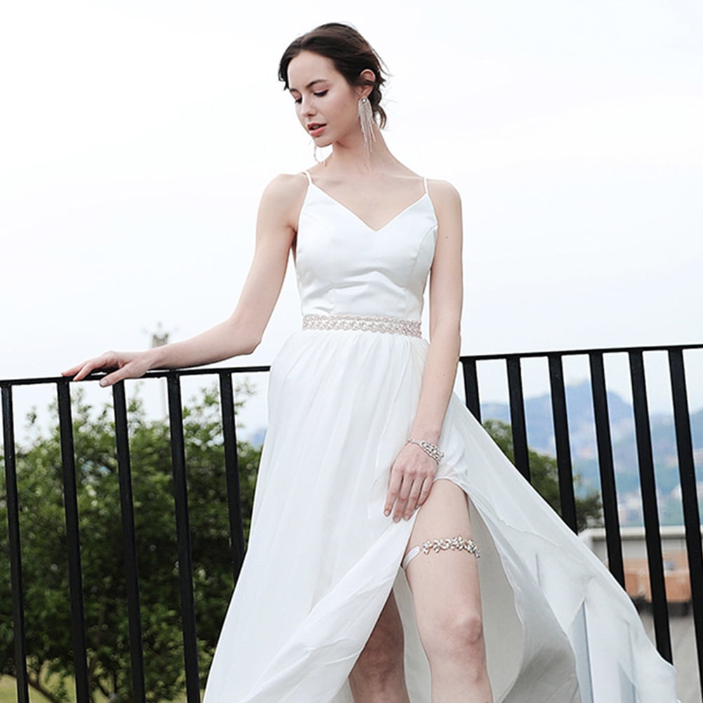 SOPOTUTU Elegant Golden Crystal Wedding Garter, Perfect for Special ...