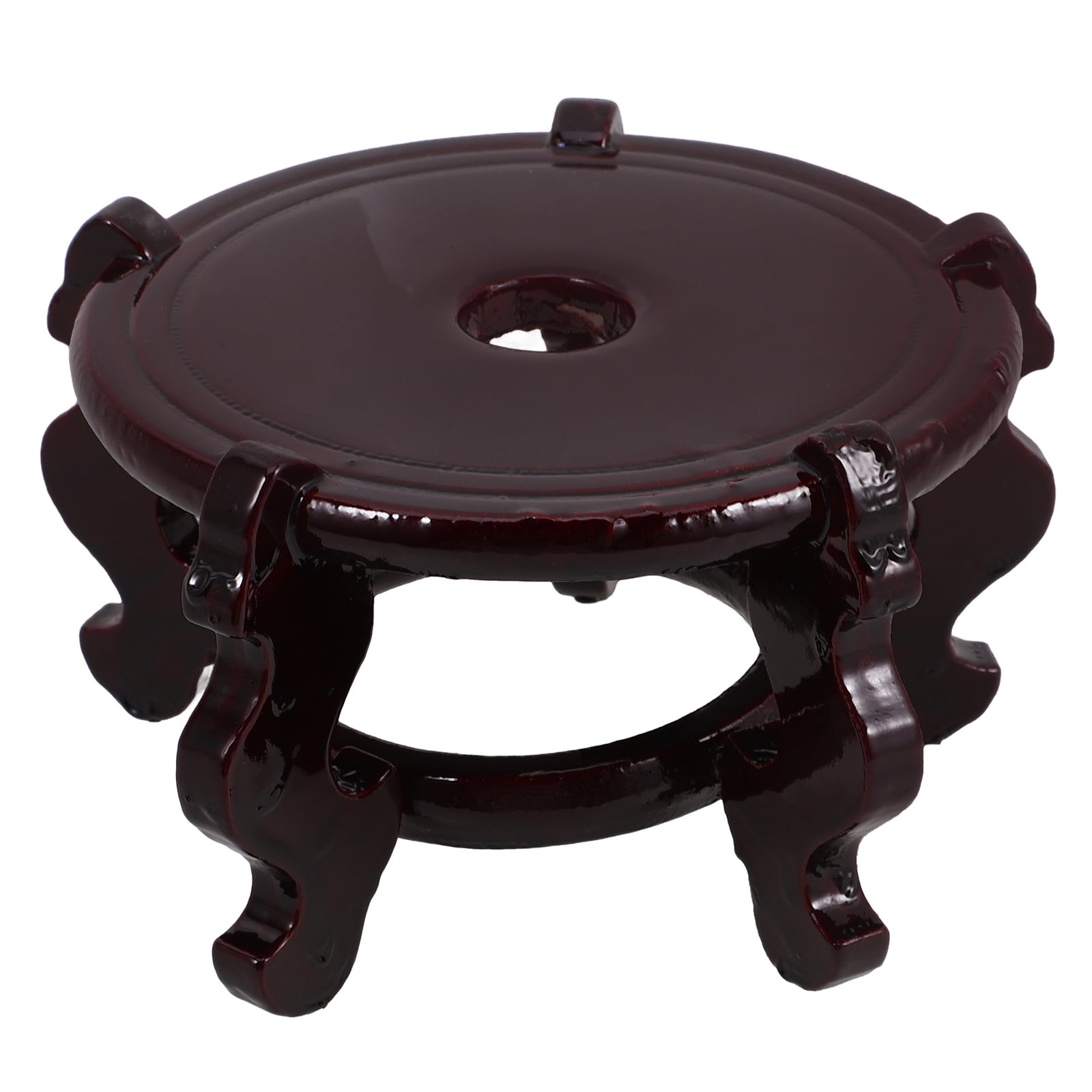 SOPOTUTU Wood Planter Stand Tall Rustic Style Black Wood Base for ...