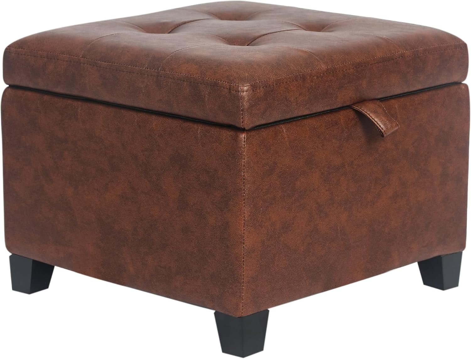 SOPTY 17 Inch Square Storage Ottoman,Small Foot Rest Stool for Couch ...