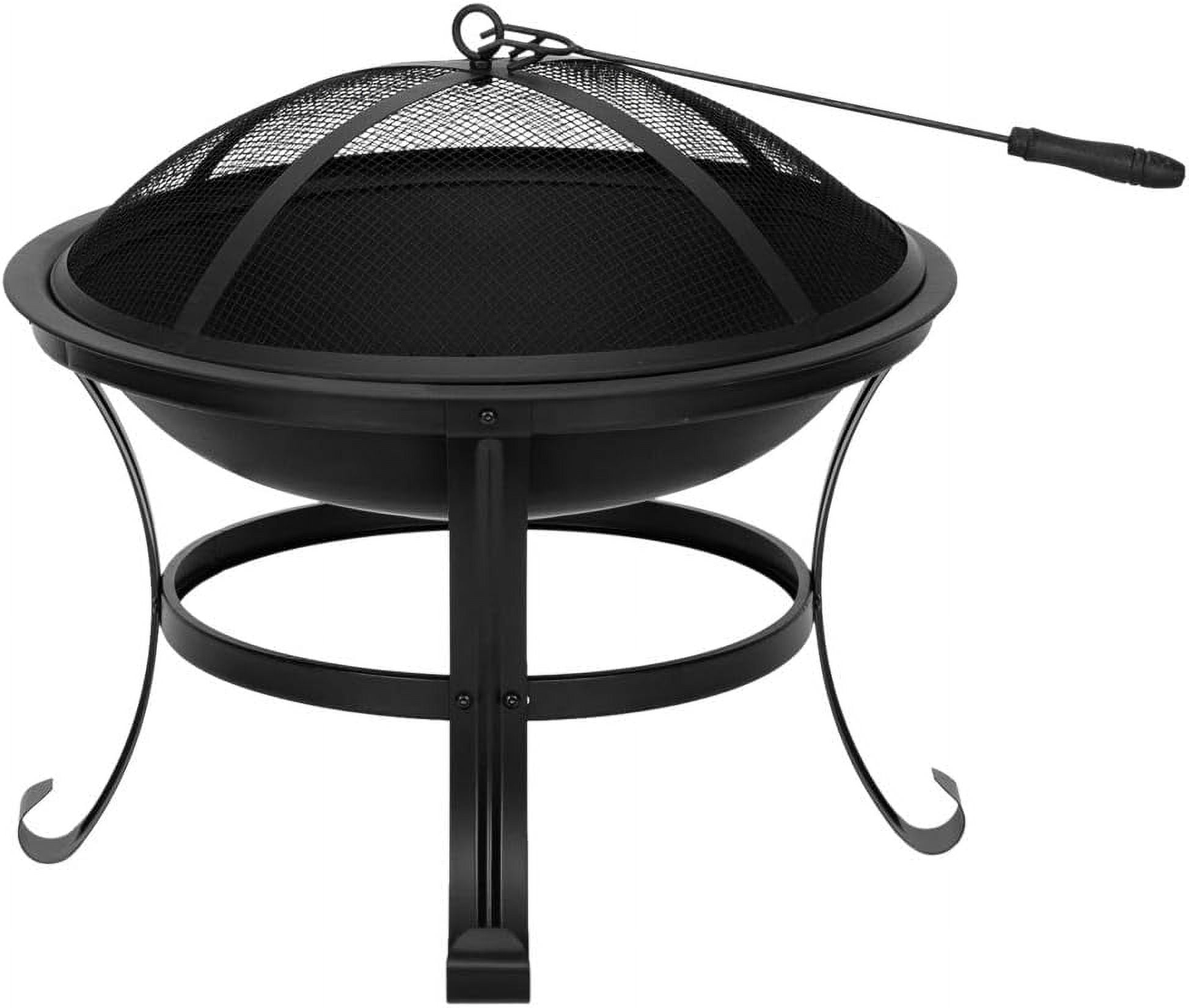 SOPTY 22 Inch Wood Burning Fire Pit, Portable Outdoor Fireplace with ...