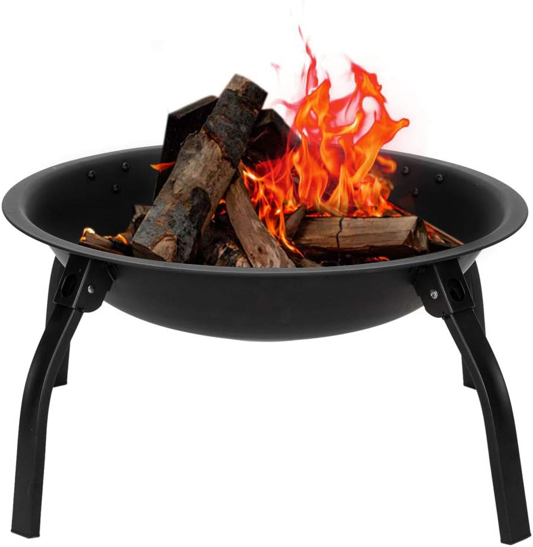 SOPTY 22 Inch Wood Burning Fire Pit, Portable Outdoor Fireplace with ...