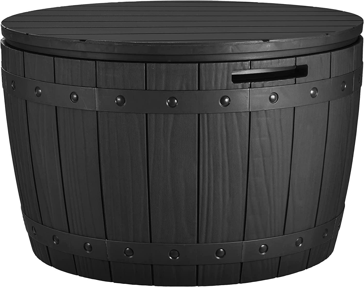 SOPTY 33 Gallon Round Deck Box, Outdoor Storage Box for Patio Furniture ...