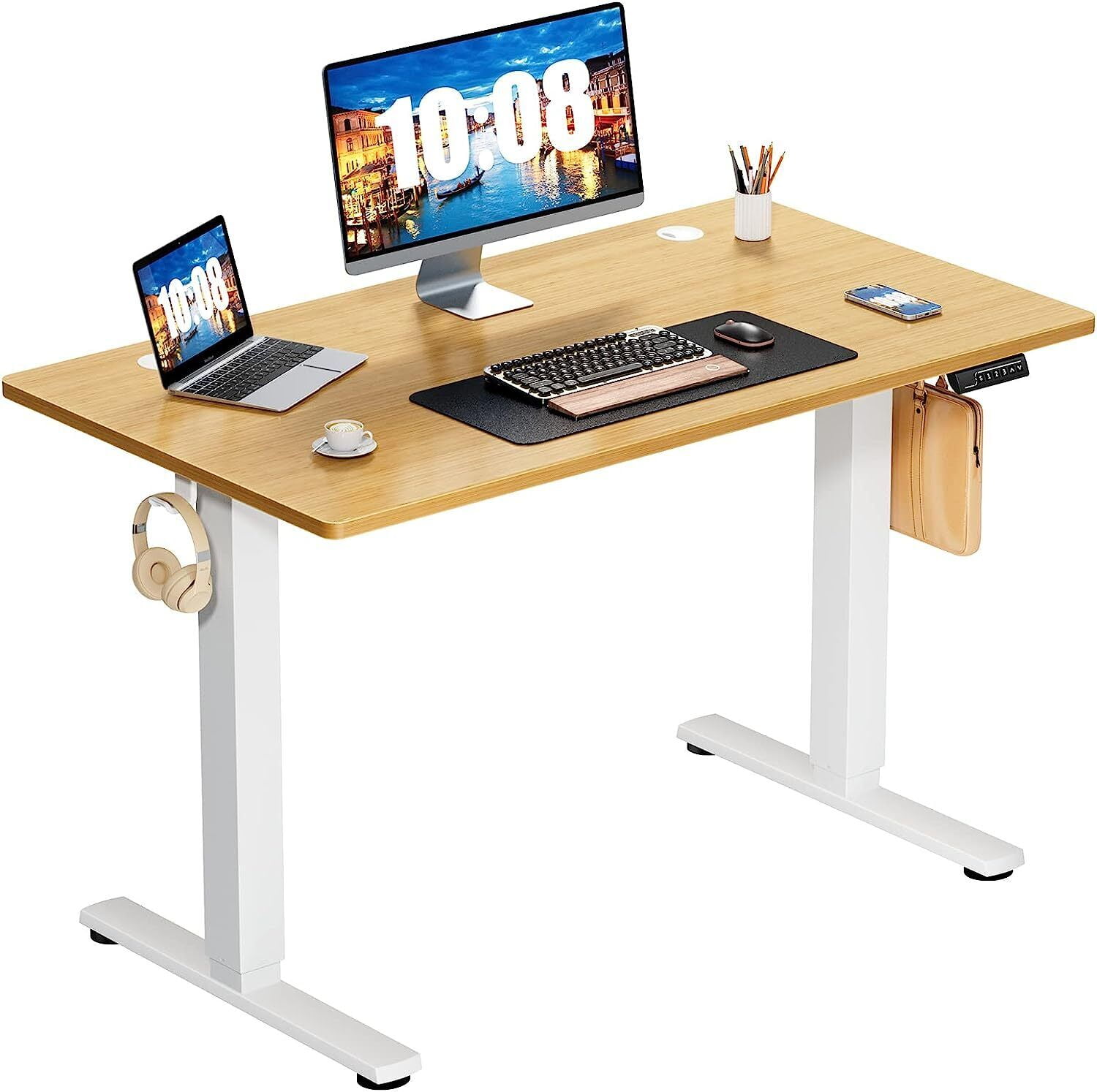 SOPTY 40/55/63 Standing Computer Desk, Office Table Adjustable Height ...