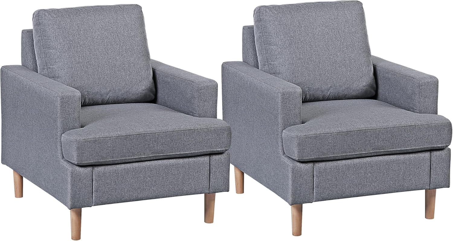 SOPTY Accent Chair Set of 2 Modern Single Sofa Chair Linen Fabric ...