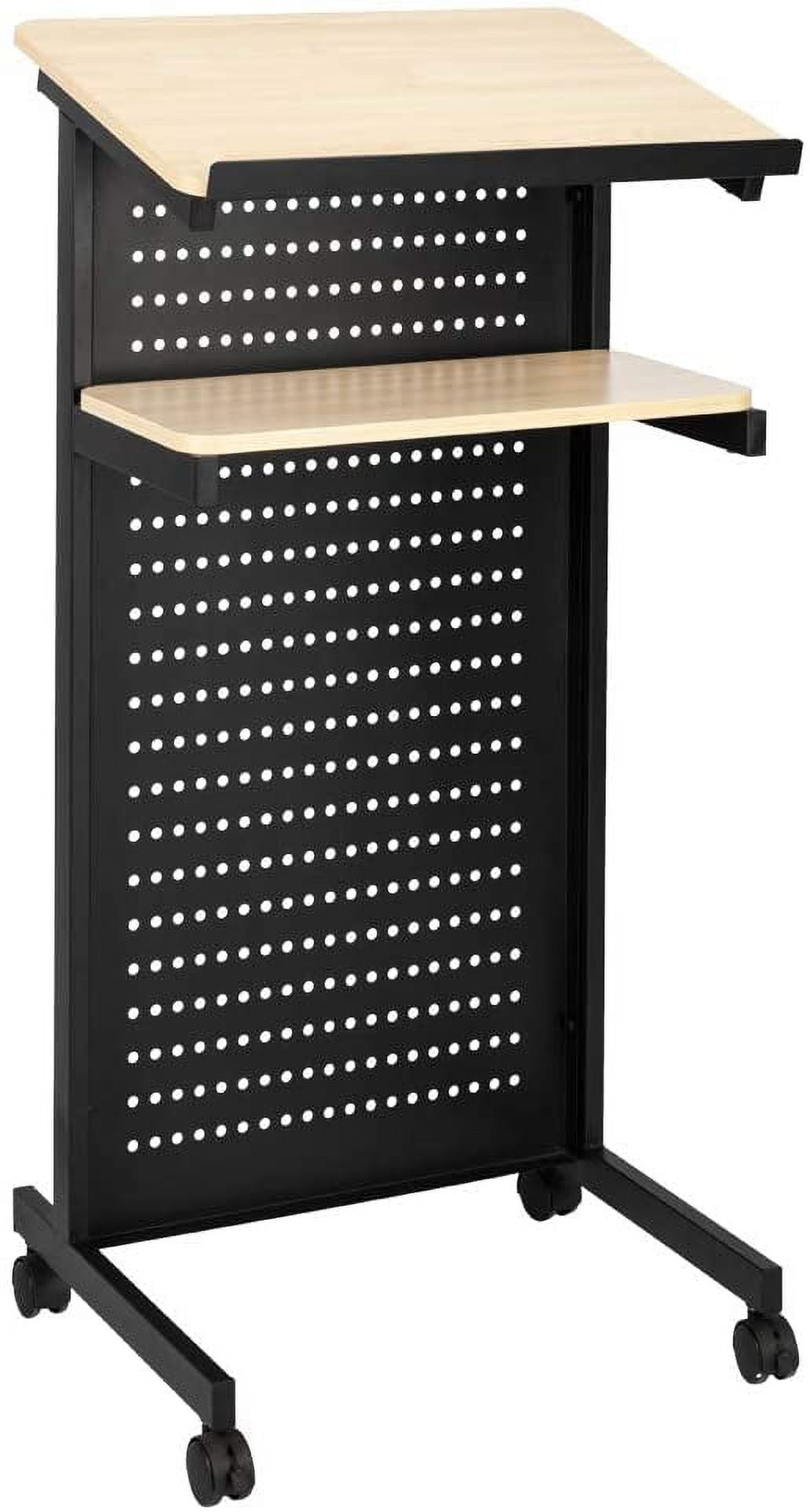SOPTY Mobile Wheeled Lectern Standing Podium, Portable Lecture Speech ...