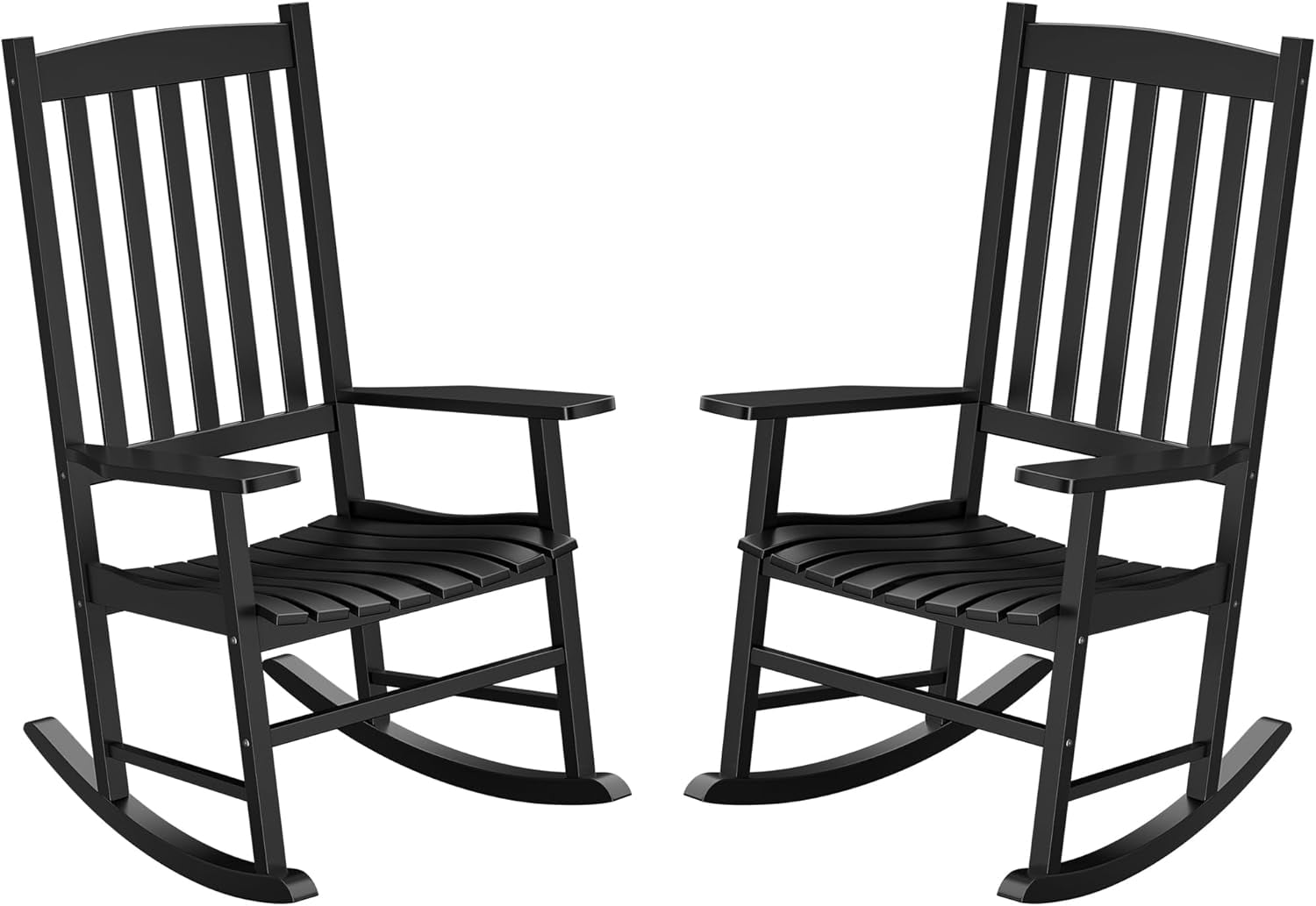 SOPTY Outdoor Wood Rocking Chair for Porch, All Weather Resistant ...