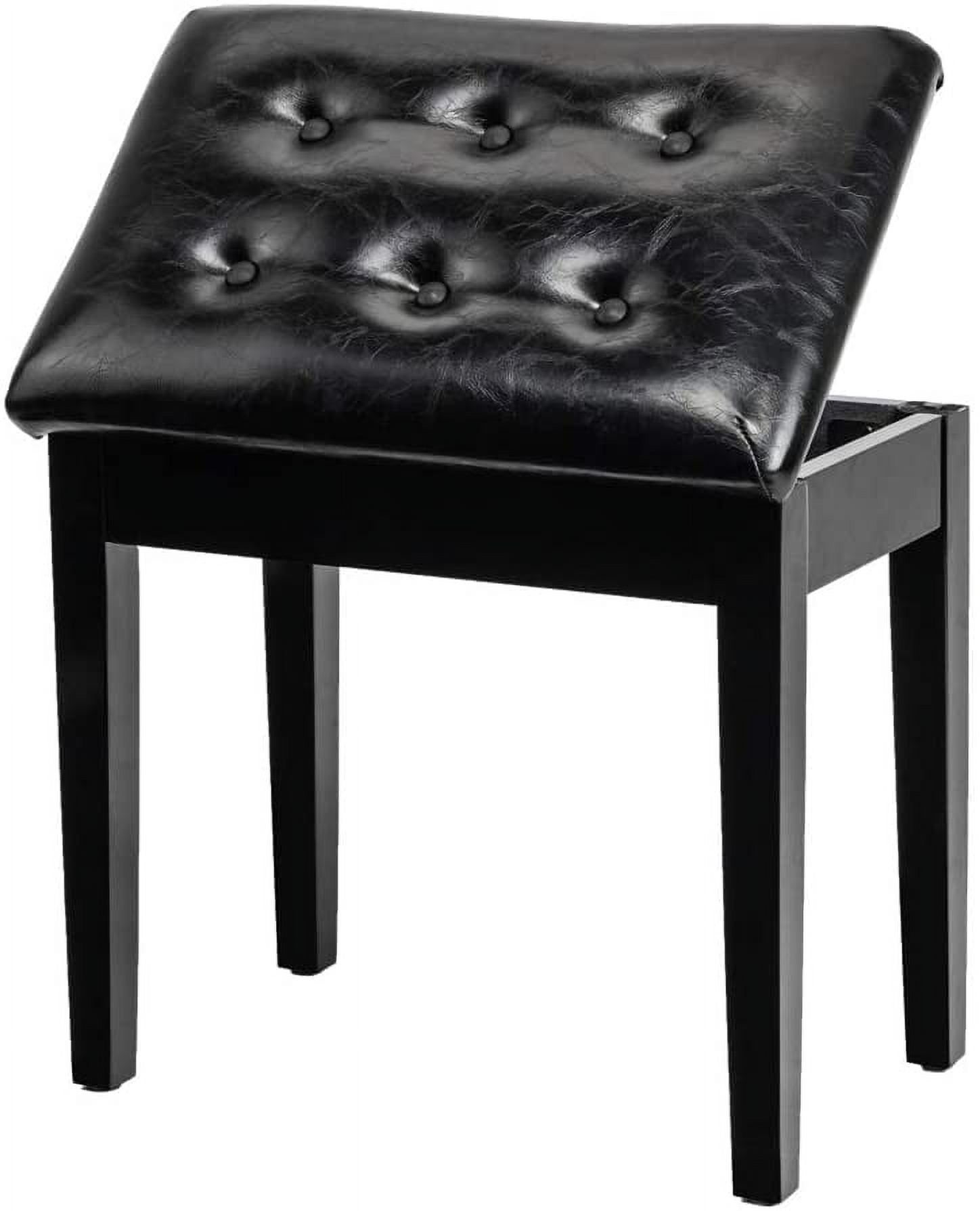 SOPTY Padded Wooden Piano Bench with Music Storage Keyboard Stool ...