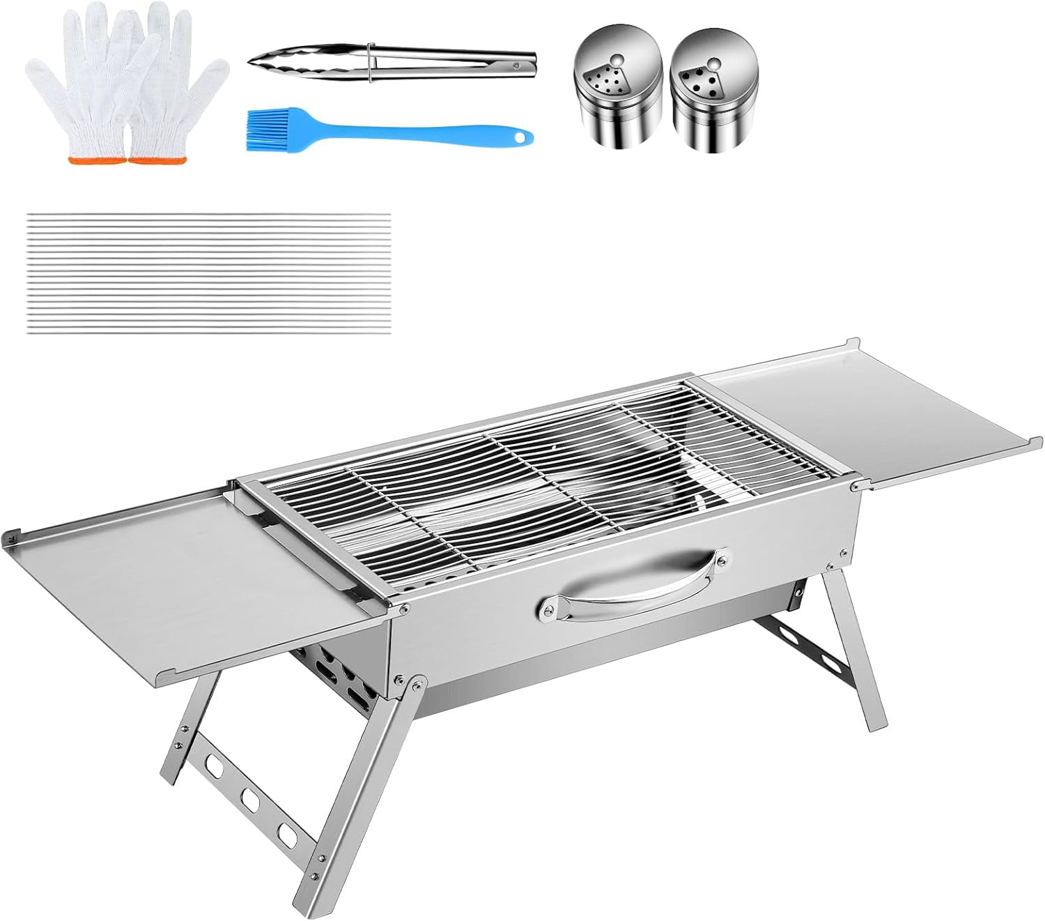 SOPTY Portable Charcoal Foldable Grill, Small Grills Outdoor Cooking ...