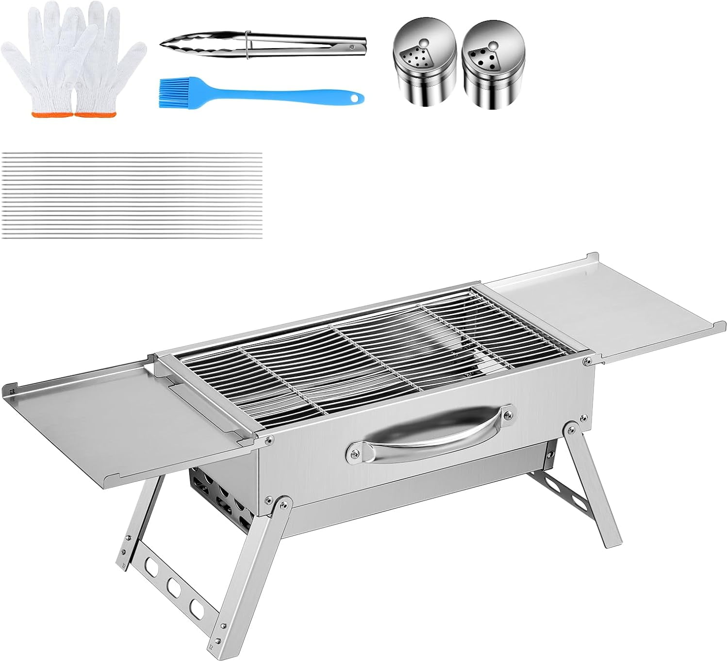 SOPTY Portable Charcoal Foldable Grill, Small Grills Outdoor Cooking ...