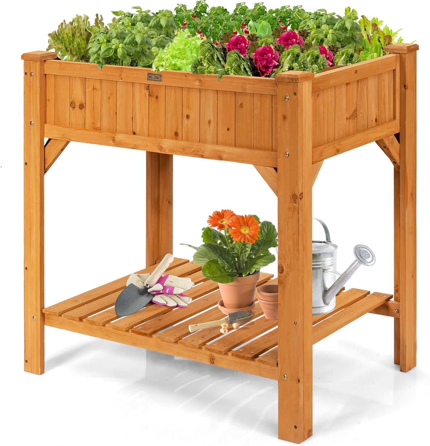 SOPTY Raised Garden Bed, Elevated Planter Box Kit with 8 Grids & Liner ...