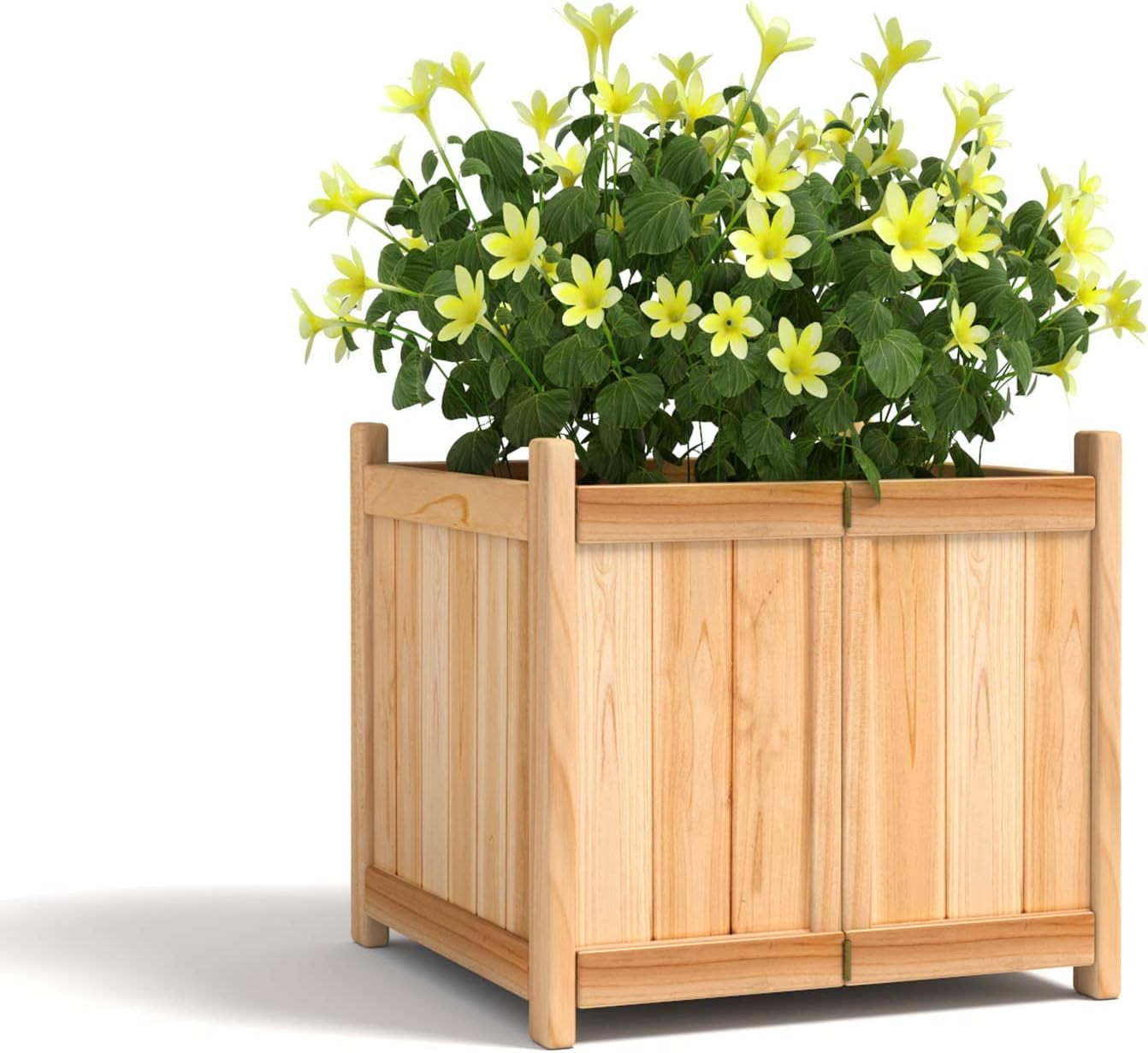 SOPTY Raised Garden Bed, Folding Wood Planter for Vegetable Flower ...