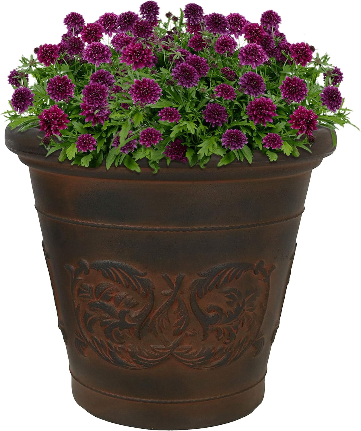 SOPTY Stunning 16" Double - Walled Polyresin Planter - UV - Resistant ...