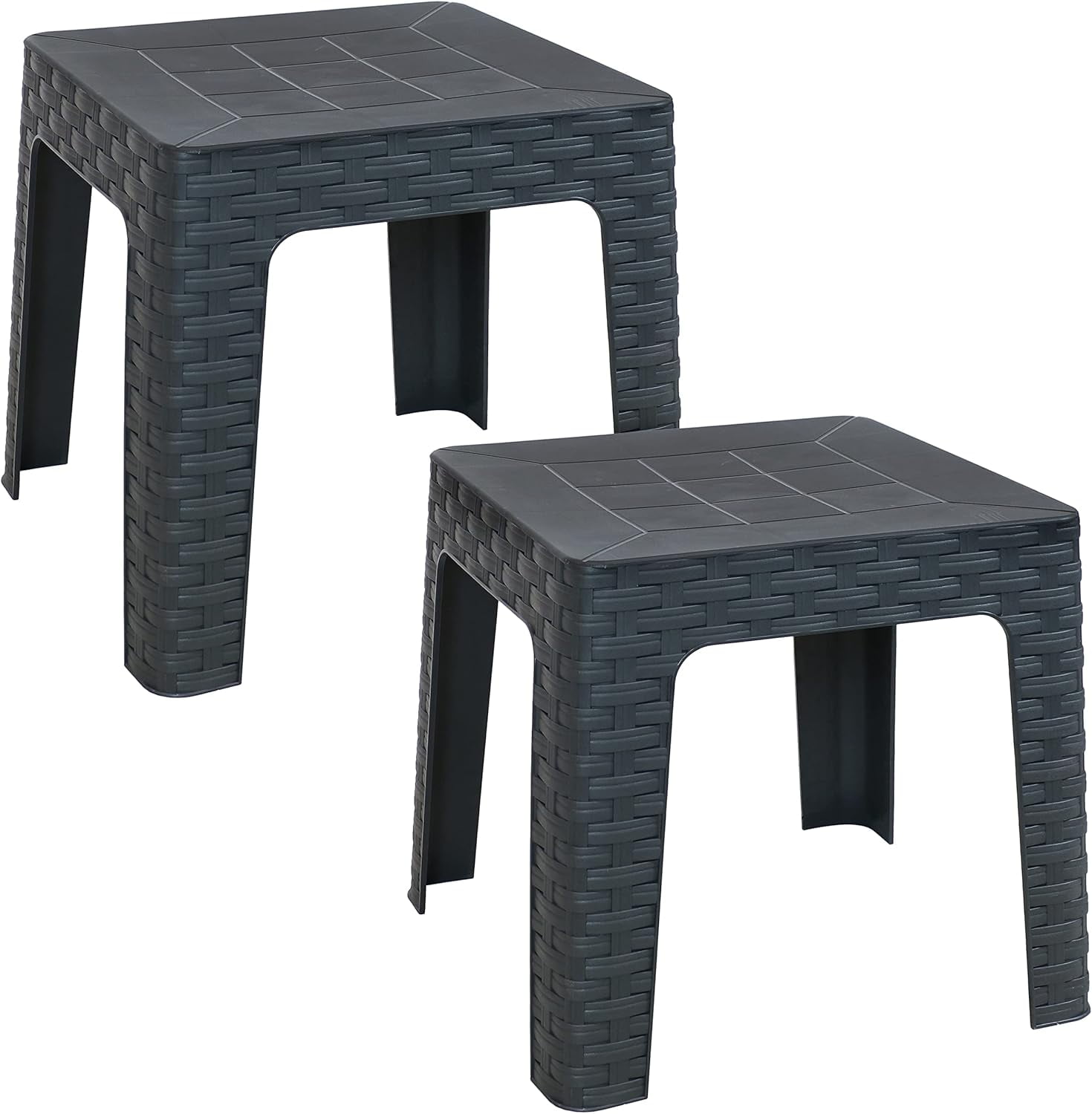 SOPTY Sturdy Square Patio Side Table Measuring 16.75" - Perfect Outdoor ...