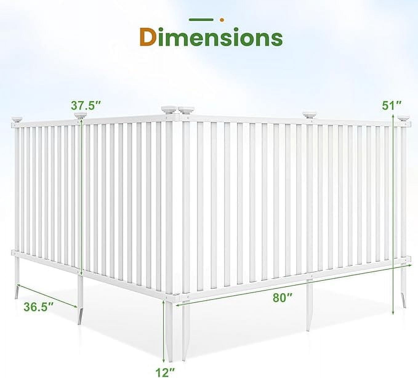 SOPTY White Picket Fence - 2 Panels, 80''W x 37.5''H Decorative Outdoor ...