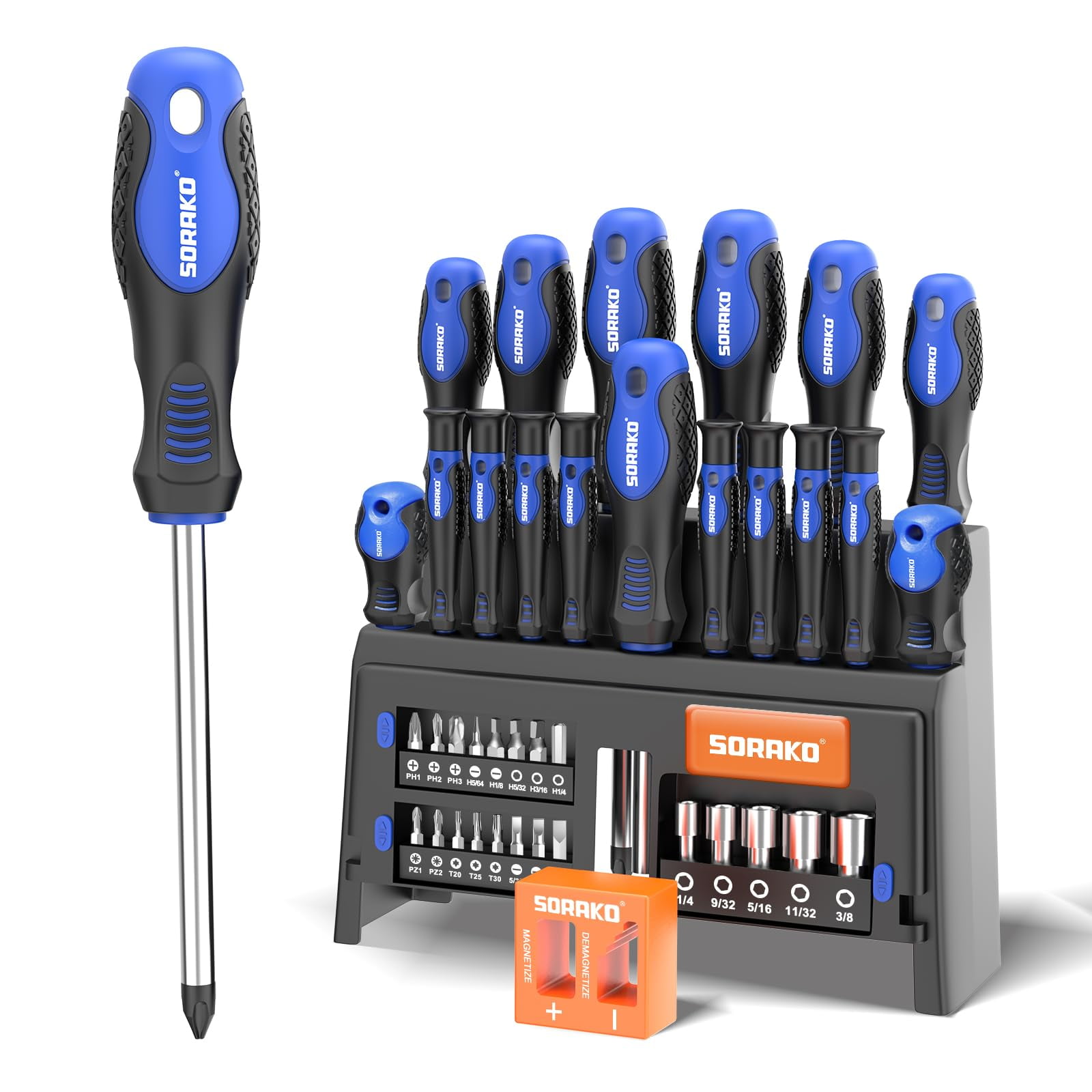 SORAKO 40-Piece Screwdriver Set, Multi-Purpose Magnetic Screwdriver Set ...