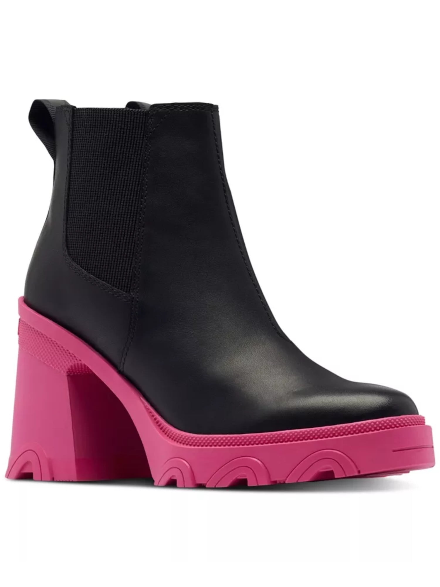 SOREL Womens Black Contrast Sole 1" Platform Goring Cushioned Heel Pull ...