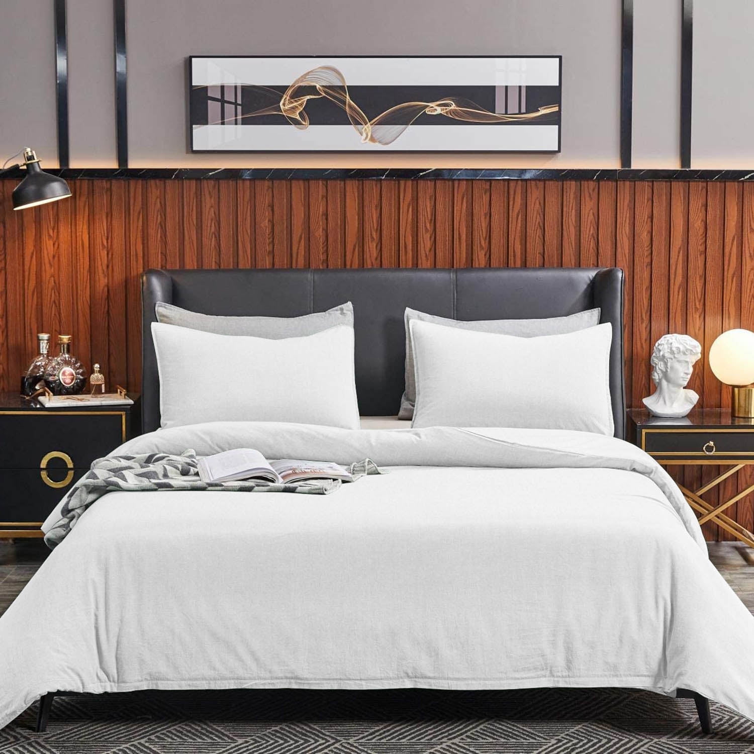 SORMAG Duvet Cover Set Soft Washed Microfiber Duvet Cover 3 Pieces King ...