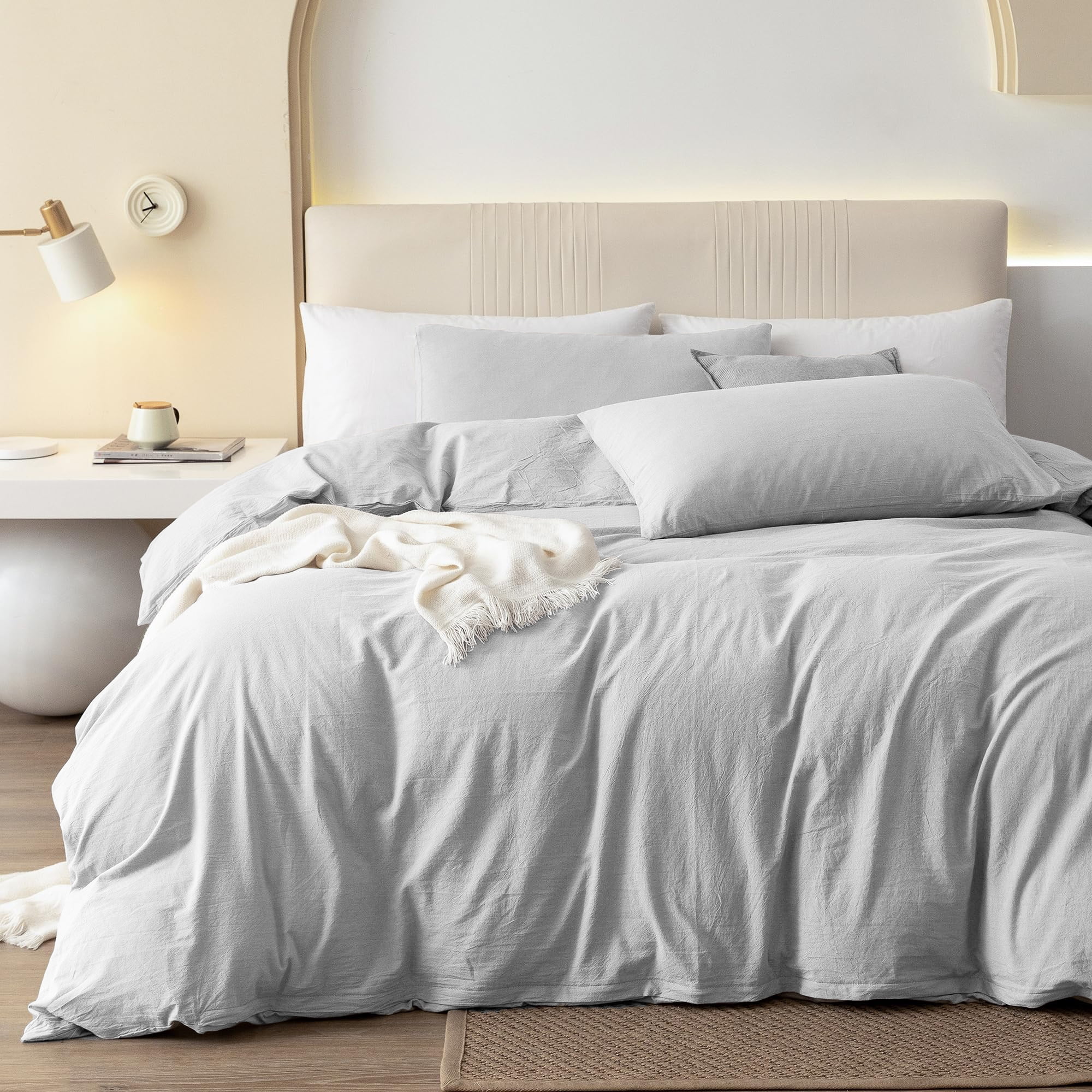 SORMAG Duvet Cover Set Soft Washed Microfiber Duvet Cover 3 Pieces with ...