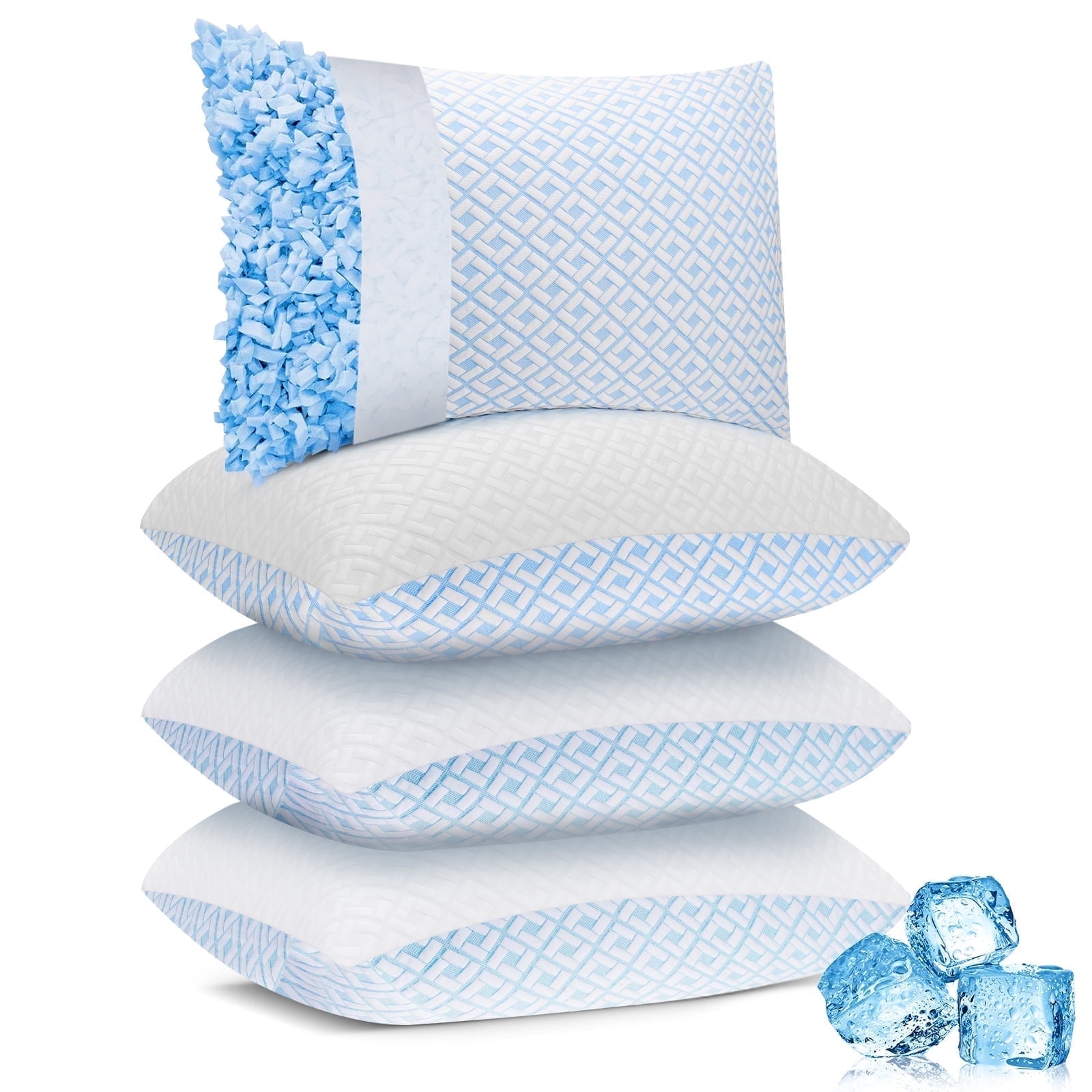 Free Shipping! SORMAG Queen Size Cooling Shredded Memory Foam Pillows ...