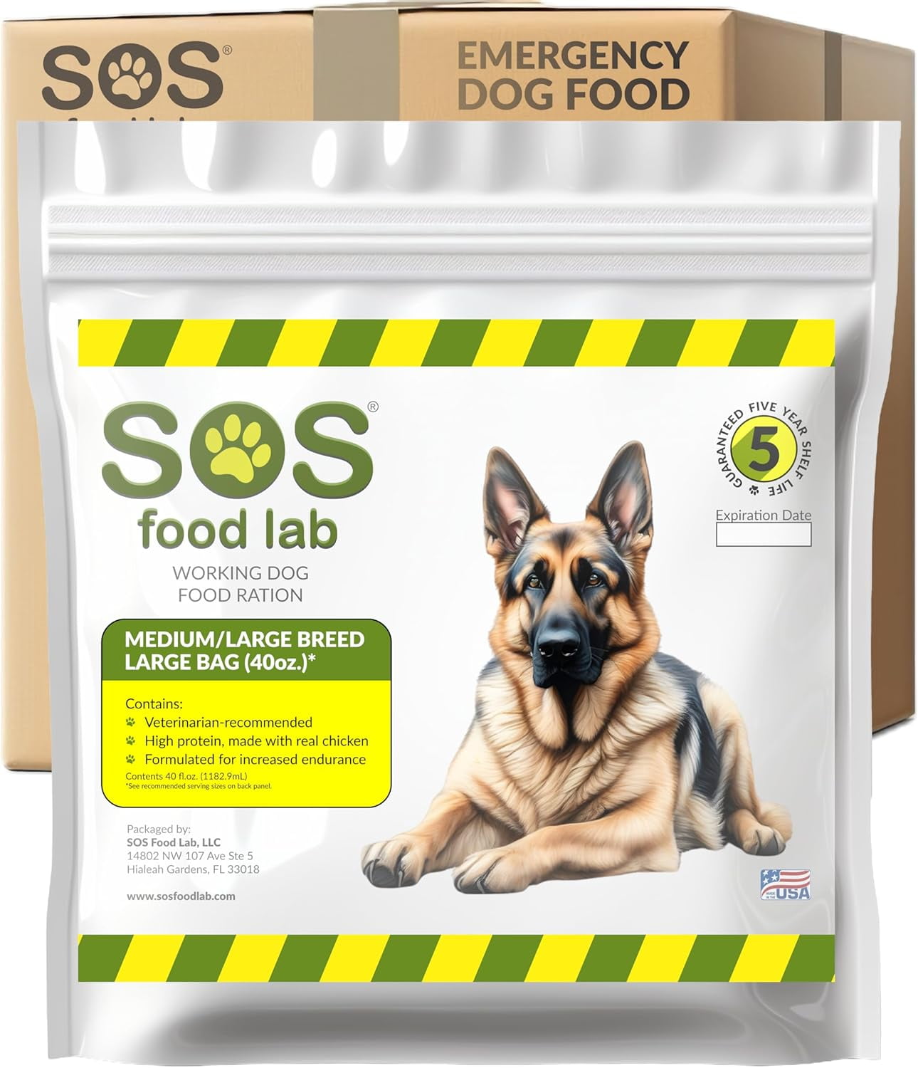 SOS Food Lab Emergency Dog Food Ration (6 Pack, 40 Oz Each) - Pet Food ...