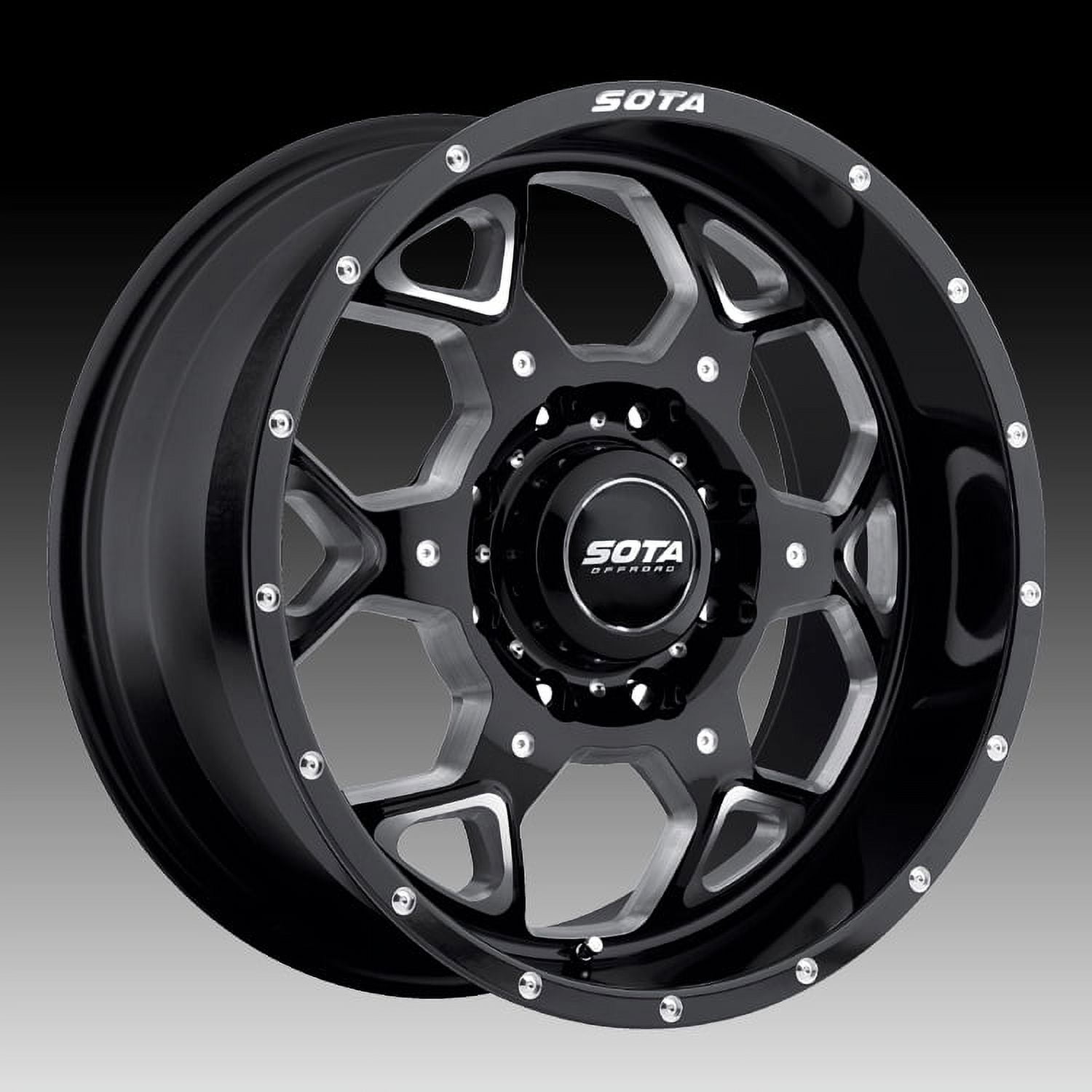SOTA offroad 560DM CNC Milling 20" Rim 8x1651 Pattern, Gloss Black for ...