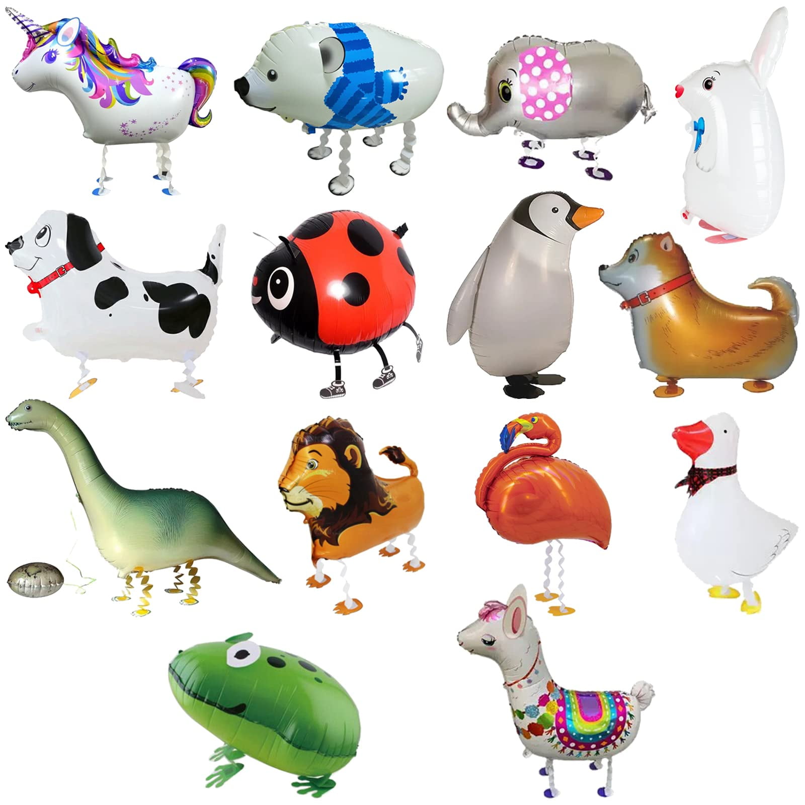 SOTOGO 14 Pieces Walking Animal Balloons Pet Balloons Farm Animal ...