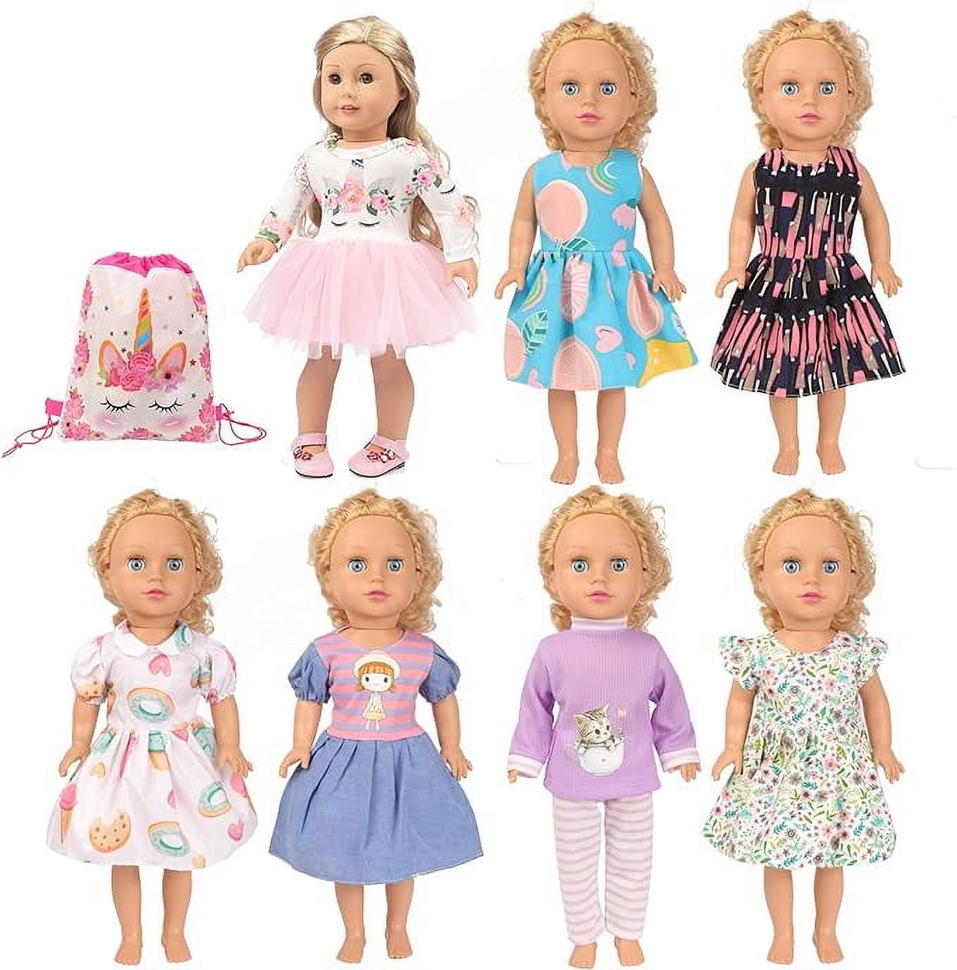 SOTOGO 7 Sets 18 Inch Doll Clothes Doll Outfits Doll Accessories with ...