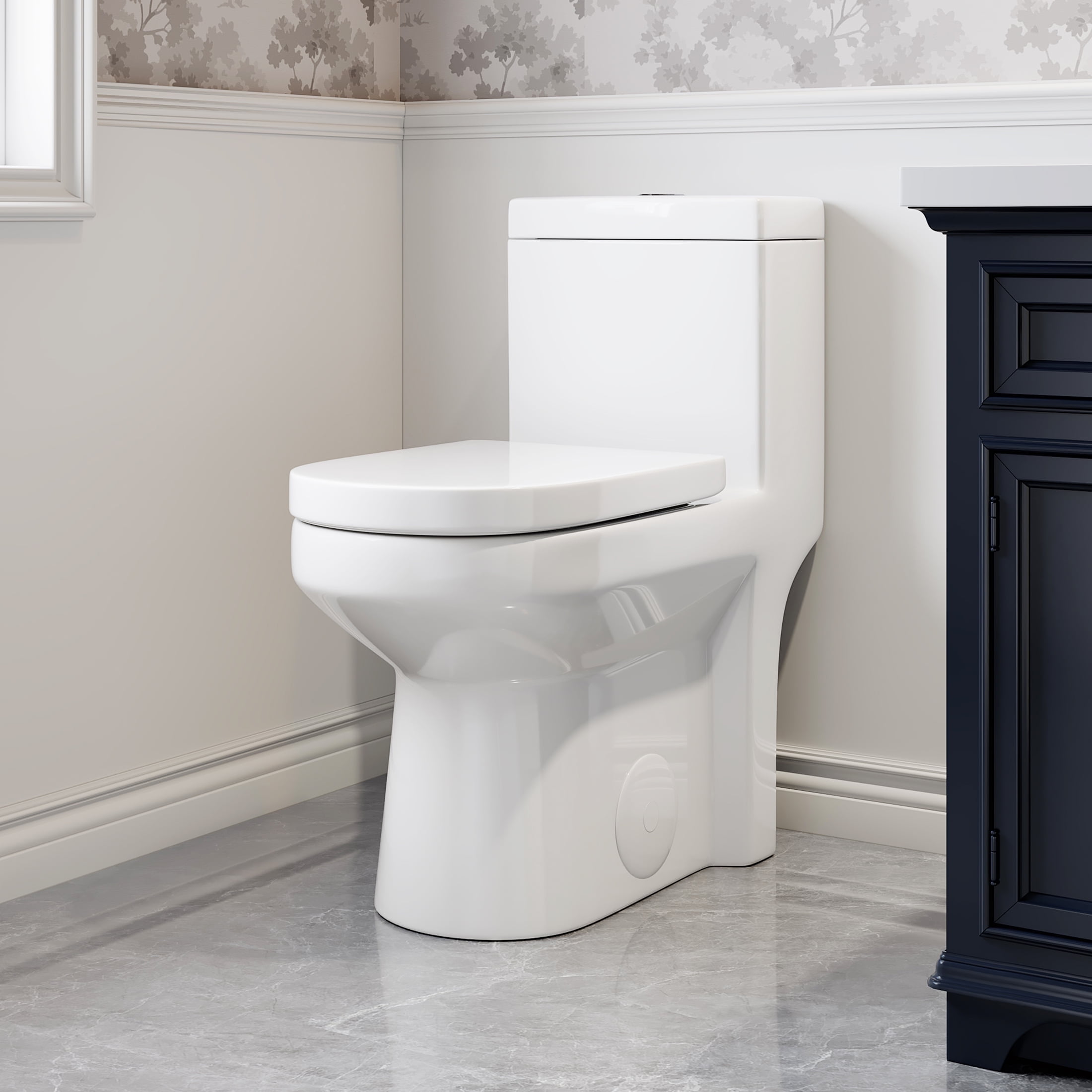 SOTOMO MY-2133-10R Compact Toilet for Small Bathroom, 10" Rough-In One Piece Fully Skirted ...