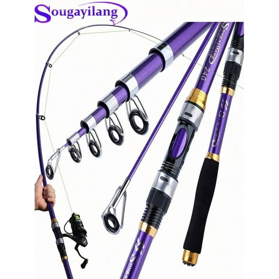 SOUGAYILANG 1.8M 2.1M 2.4M 2.7M 3.0M 3.3M Spinning Fishing Rod Max Drag 10Kg Ultralight Carbon ...