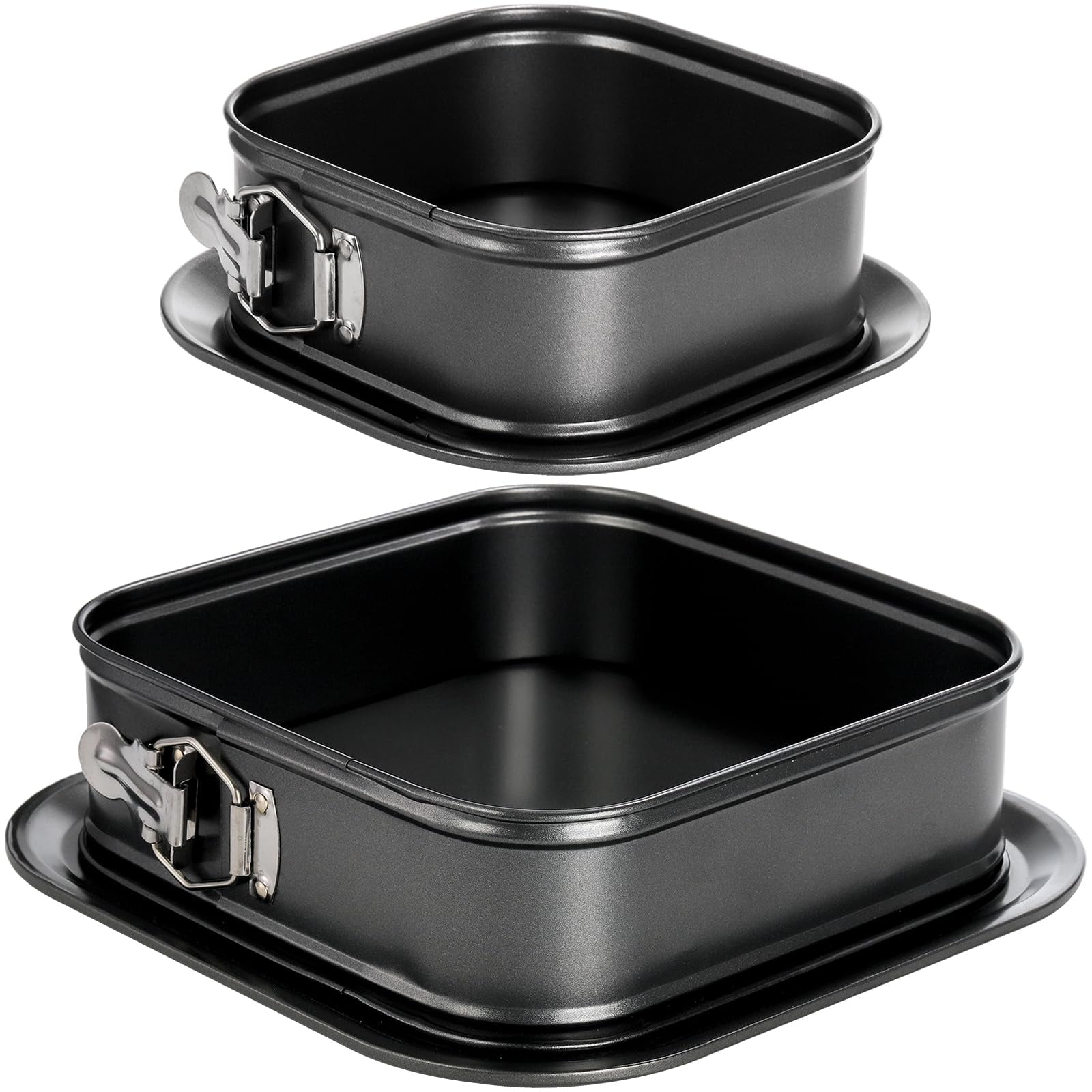 SOUJOY Set of 2 Springform Cake Pan, Non-stick Square Cheesecake Pan ...