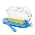 SOUL CREAT Flip Lid Butter Dish, Butter Tray with Spreader, Plastic ...