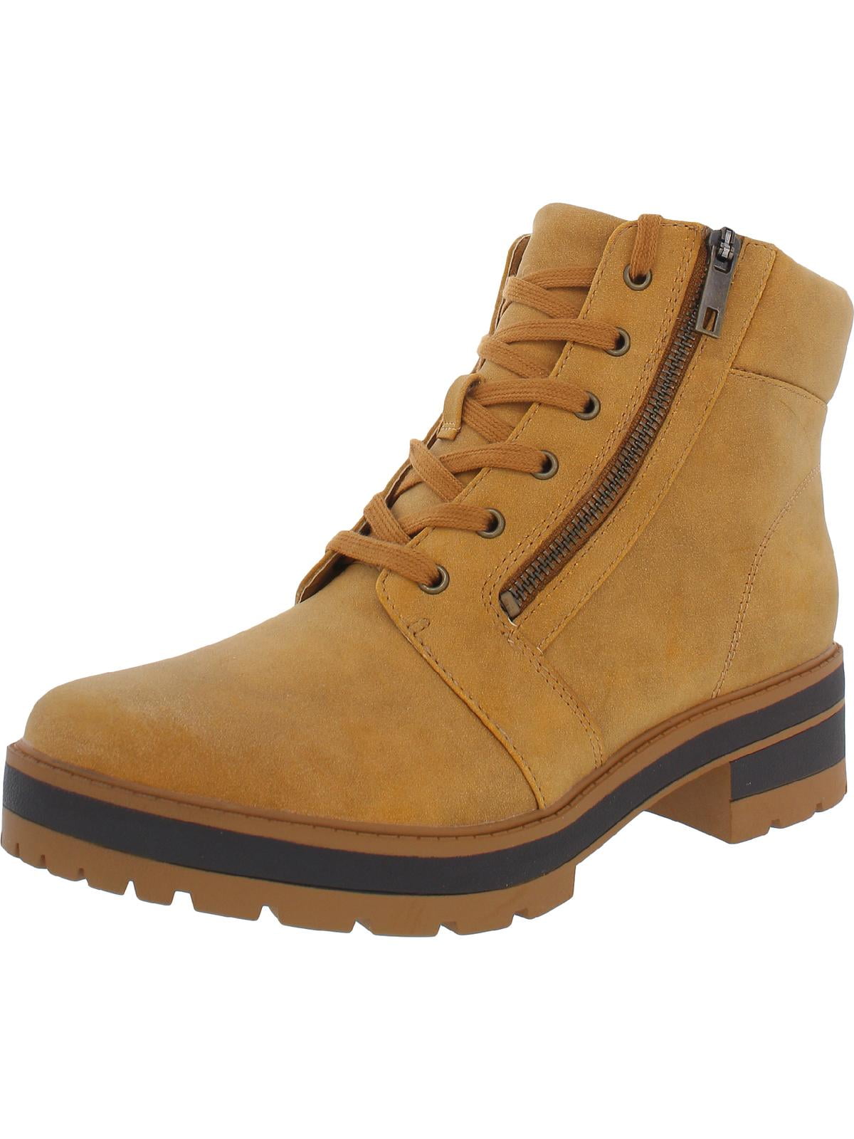 SOUL Naturalizer Womens Nailah Faux Leather Lugged Sole Combat & Lace ...