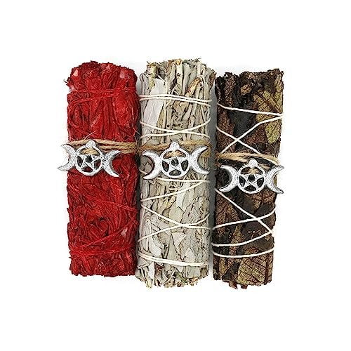 SOUL STICKS 4 Inch 3 Pack Variety Charm Sage Smudge Stick Set with ...
