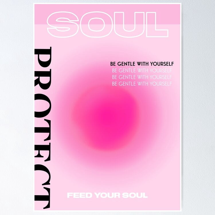 SOUL Spiritual Gradient Energy Aura Pink UNFRAMED Poster, 8x12 ...