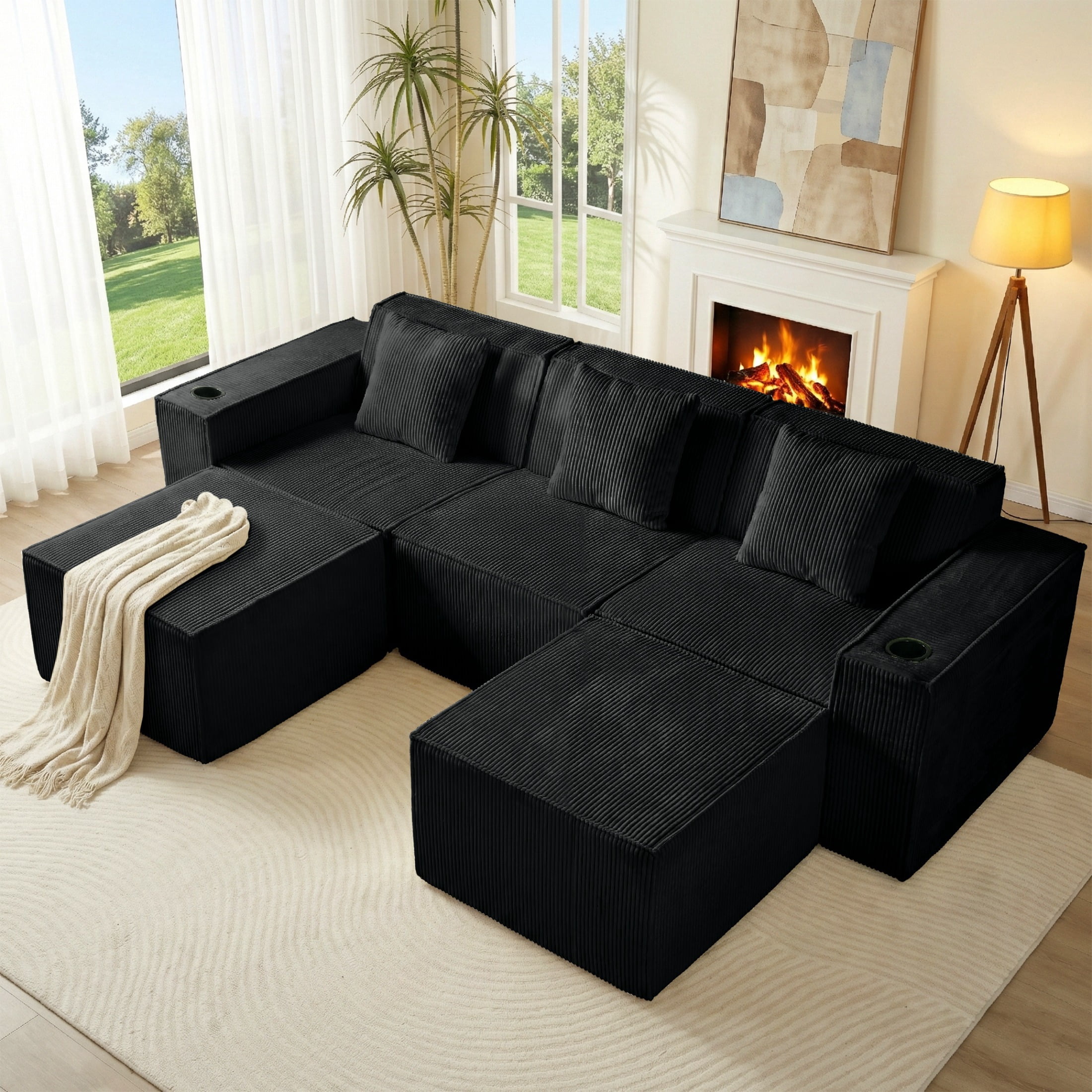 SOULART 105.3" Boneless Couch Sectional,Boneless Couches for living ...