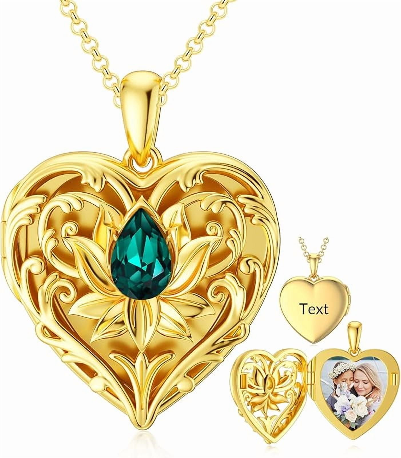 SOULMEET 10K 14K 18K Solid Gold Heart Locket That Holds Pictures ...