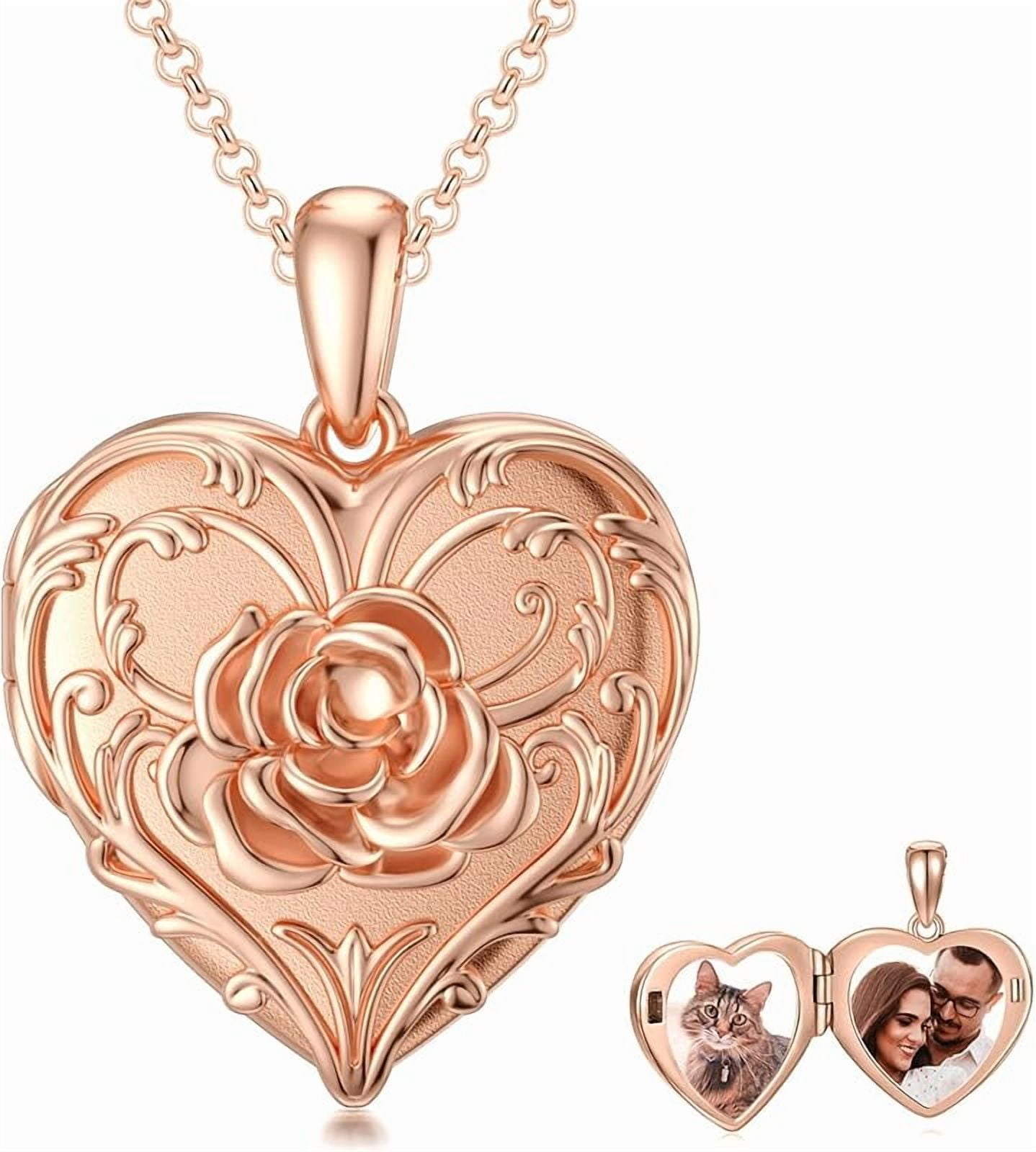 SOULMEET 10K 14K 18K Solid Gold Heart Locket That Holds Pictures ...