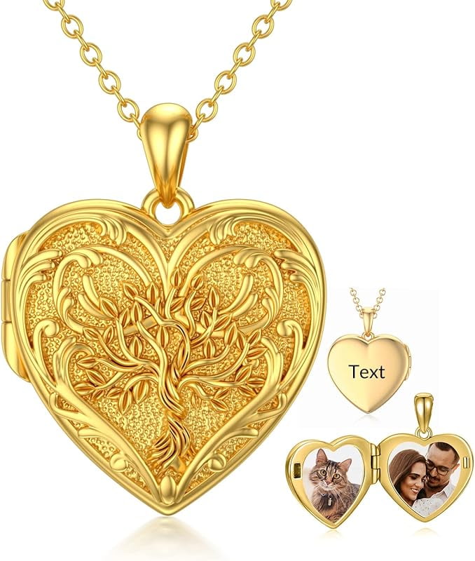 SOULMEET 10K 14K 18K Solid Gold Heart Locket That Holds Pictures ...