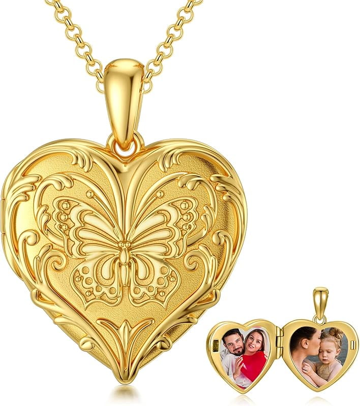 SOULMEET 10K 14K 18K Solid Gold Heart Locket That Holds Pictures ...