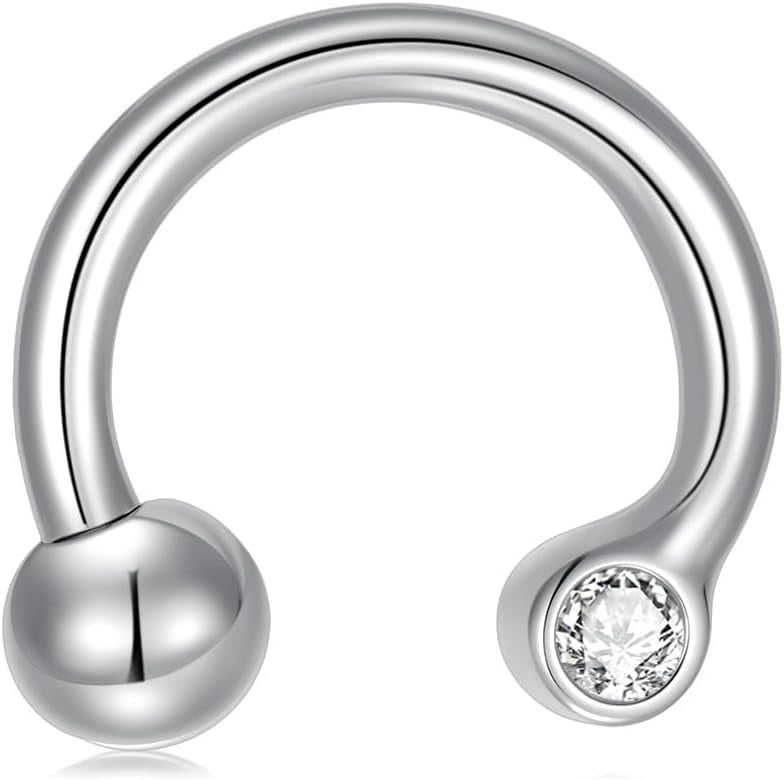 SOULMEET Diamond Horseshoe Nose Rings Studs for Women 925 Sterling ...